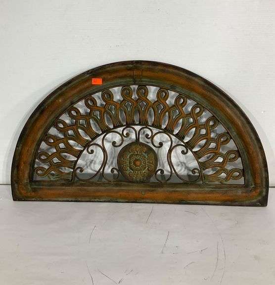 Half-Moon Metal Decorative Wall Panel, 20in Tall - Hash Auctions
