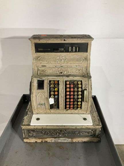 National Cash Register with Ornate Metal Case - Hash Auctions