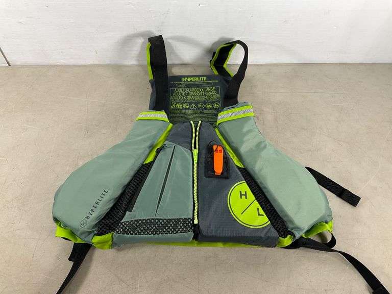 Hyperlite Adult XL/XXL Life Jacket with Front Zipper Closure - Hash ...
