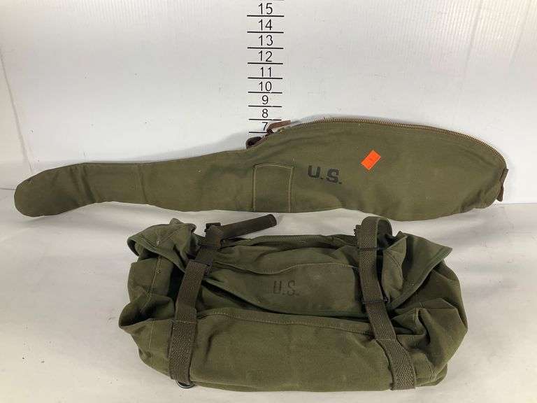 U.S. Military Canvas Storage Bags, Including Rifle Case and Field Pack ...