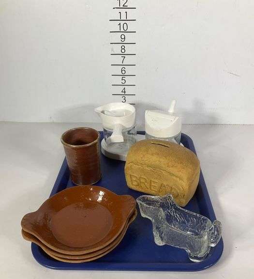 Collection of Kitchen Accessories Including Stoneware, Glass, and ...