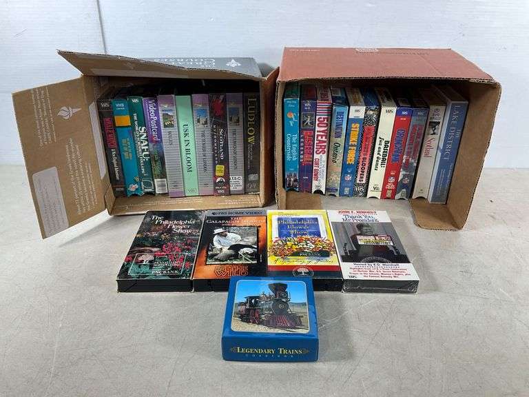 Collection of VHS Tapes Featuring Travel, History, and Documentary ...