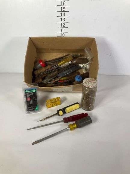 Collection of Various Hand Tools and Accessories in Box - Hash Auctions