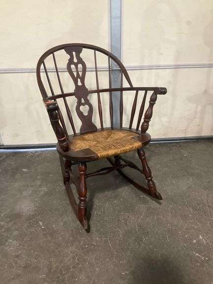 Windsor-Style Rocking Chair with Caned Seat - Hash Auctions