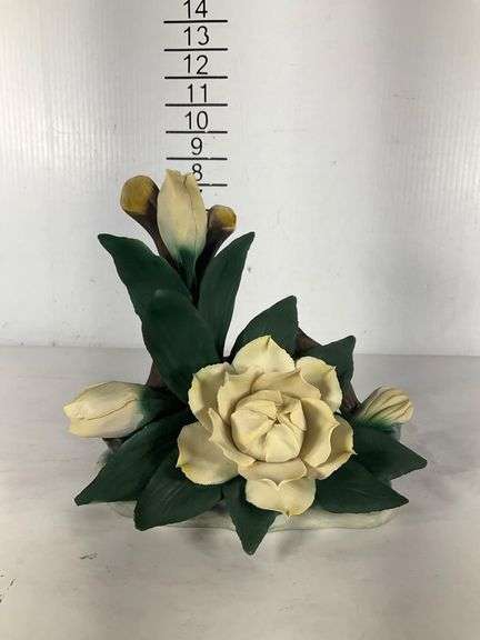 Capodimonte Porcelain Floral Arrangement with Signature Mark - Hash ...