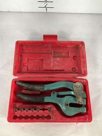 Manual Crimping Tool Set in Red Plastic Case (Not Complete) - Hash Auctions