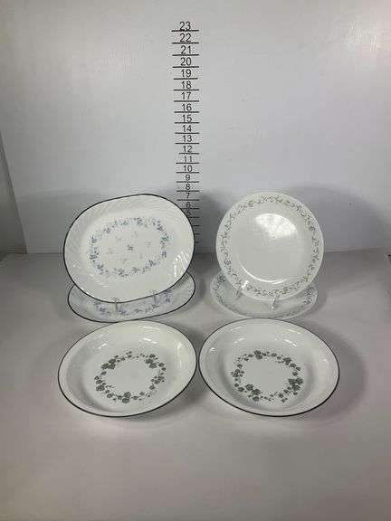 Set of Corelle by Corning Plates and Bowls with Various Floral Patterns ...