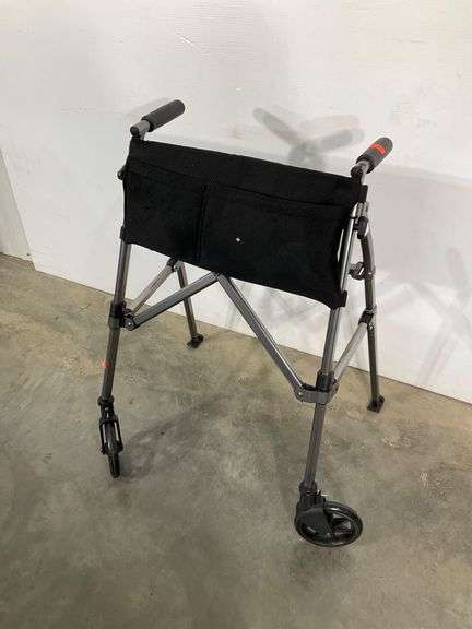 Folding Aluminum Walker With Two-Wheel Design - Hash Auctions