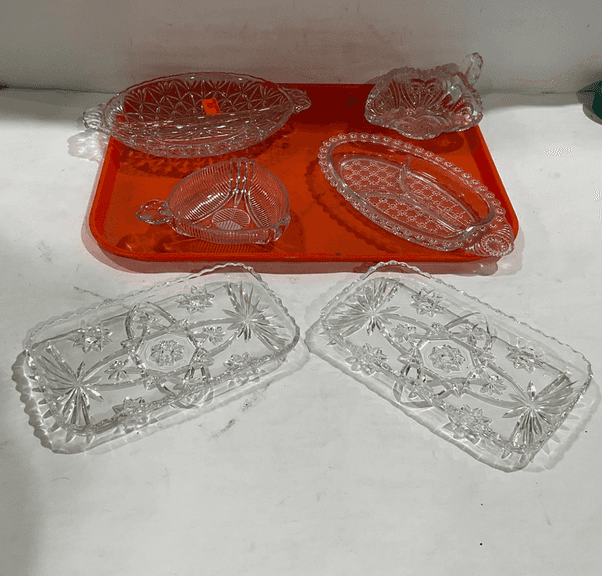 Assorted Pressed Glass Serveware - Hash Auctions