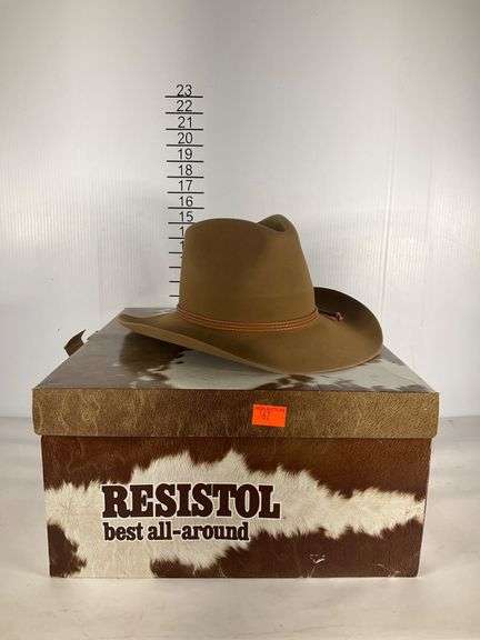 Resistol Size 7 1/8 Western Hat with Original Box - Hash Auctions