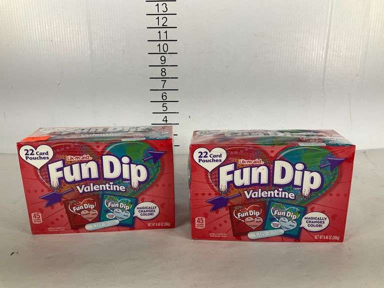Lot of 2 Lik-m-aid Fun Dip Valentine Card Pouch Boxes - Hash Auctions