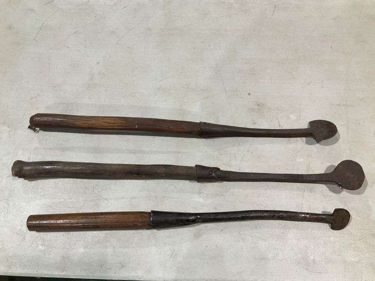 Set of Three Forged Metal and Wood Hand Tools - Hash Auctions