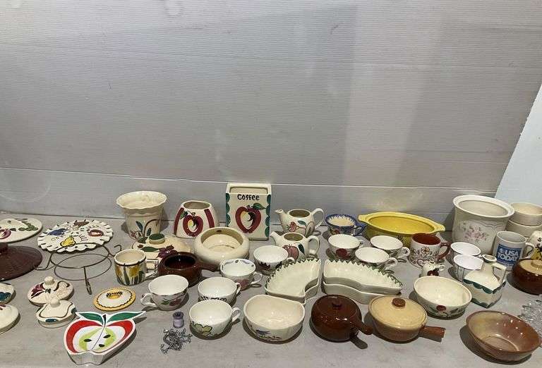 Two boxes: Assorted Ceramic and Pottery Tableware with Hand-Painted ...