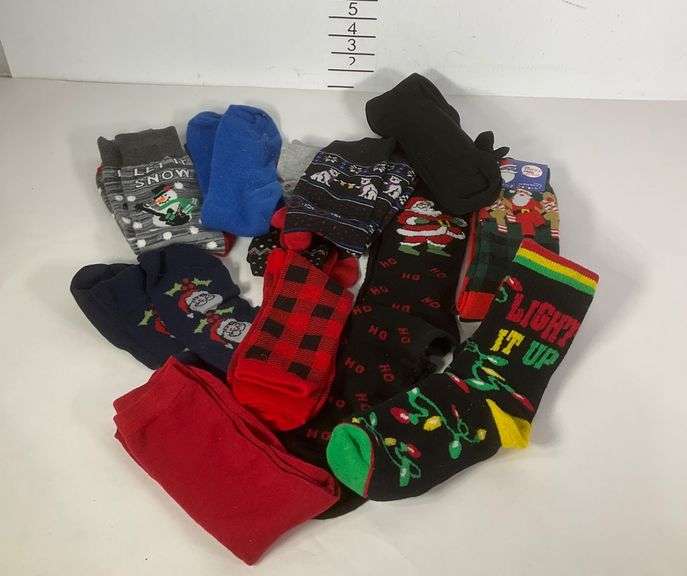 Collection of Festive Christmas-Themed Socks, Size 10-13 - Hash Auctions