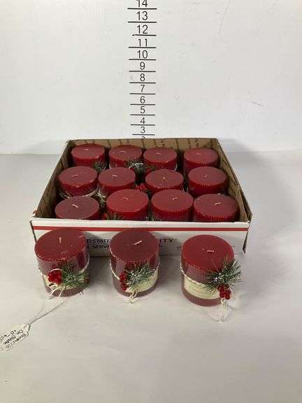 Box of 15 Cinnamon Joy Scented Pillar Candles - Hash Auctions