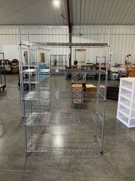 Chrome Wire NSF-Certified Storage Rack, 48x18x74 Inches - Hash Auctions