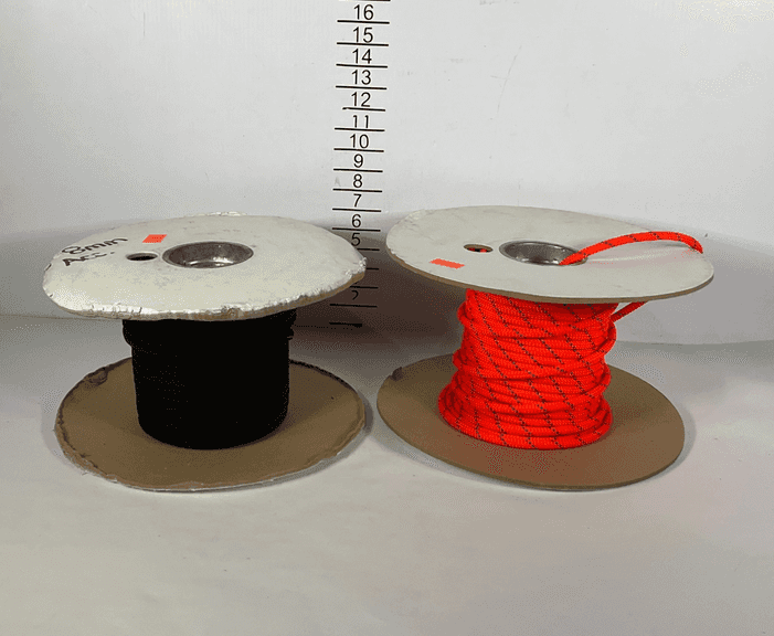 Two Spools of Braided Rope: Black and Orange - Hash Auctions