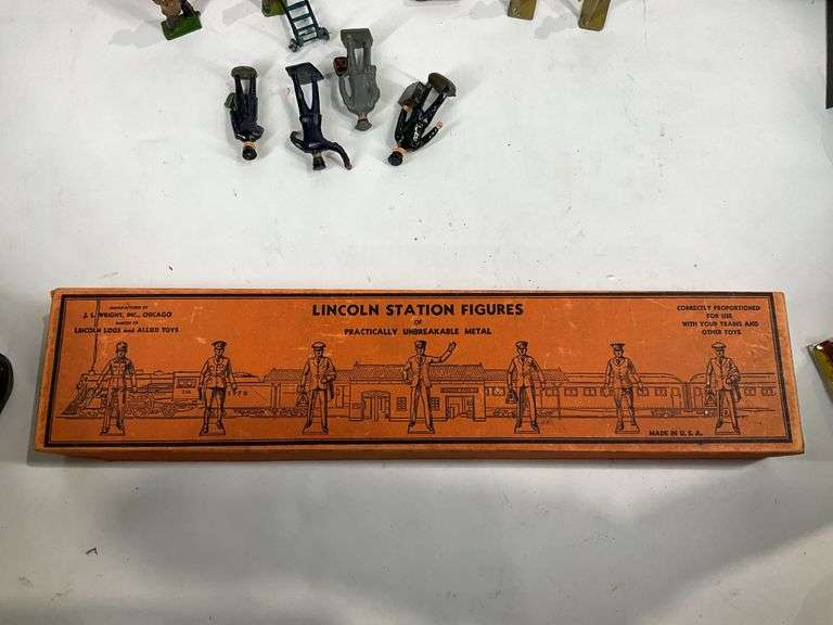 Vintage Lincoln station figures of practically unbreakable metal by J.L ...