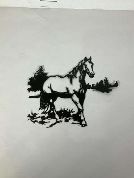 Black Metal Horse Silhouette Wall Art - Hash Auctions