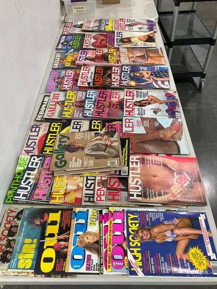 Collection of Adult Magazines Including Hustler, Penthouse, Oui, and ...