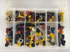 Assorted Electrical Connectors and Fasteners in Plastic Organizer Box ...
