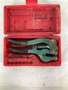 Manual Crimping Tool Set in Red Plastic Case (Not Complete) - Hash Auctions