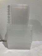 Stack of Clear Rectangular Plastic Storage Containers with Lids - Hash ...