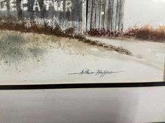 Framed Watercolor by Arthur Hopper Depicting Rustic Barn Scene, 29×21 ...