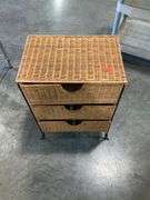 Wicker Drawer Storage Unit with Metal Frame, 18×26″ Tall - Hash Auctions