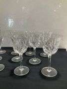 Set of 11 Gorham Crystal Stemmed Glasses with Etched Design - Hash Auctions