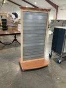 Two-Sided Retail Display Stand with Metal Slat Panels - Hash Auctions