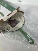 Bel-Fer Savannah Cast Iron Skillet in Box with Green Enamel Handle ...