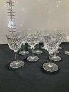 Set of 12 Gorham Crystal Wine Glasses with Cut Design - Hash Auctions