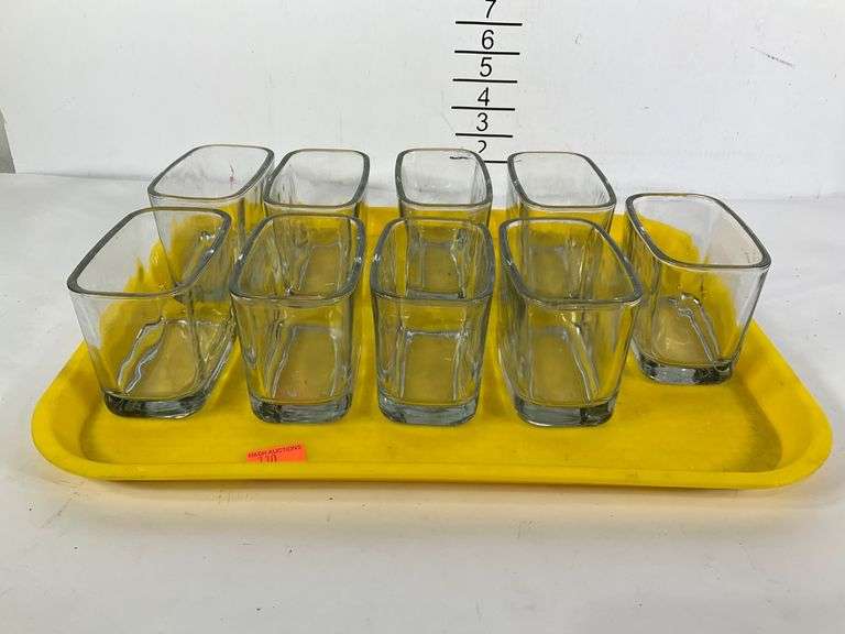 Nine Clear Glass Rectangular Containers - Hash Auctions