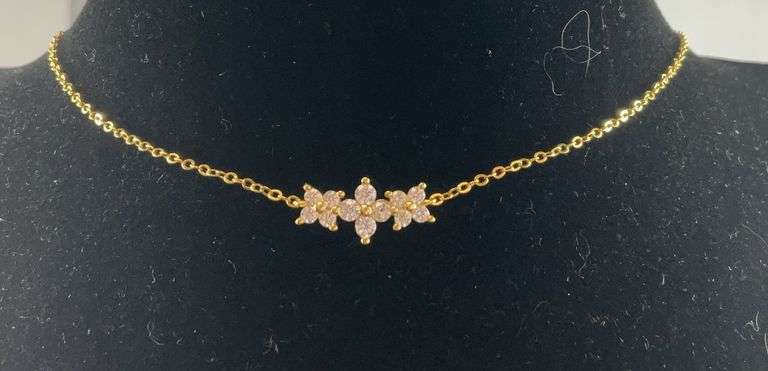 Gold over sterling silver necklace 18in - Hash Auctions