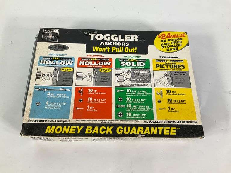 Toggler Anchors 88-Piece Anchor Kit in Storage Case - Hash Auctions