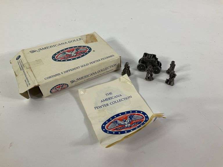 Miniature Americana Collection Solid Pewter Figurines Set - Hash Auctions