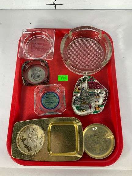 Decorative Glass and Metal Ashtrays - Hash Auctions