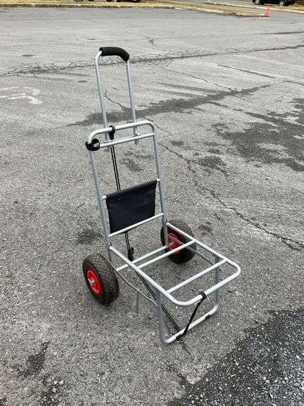 Metal Frame Utility Cart with Red Wheels and Black Fabric Pouch - Hash ...