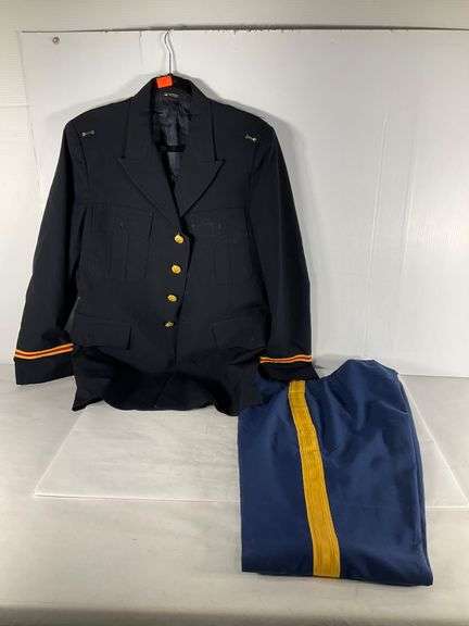 Two-Piece Uniform Set: Navy Jacket with Epaulets and Gold Trimmed ...