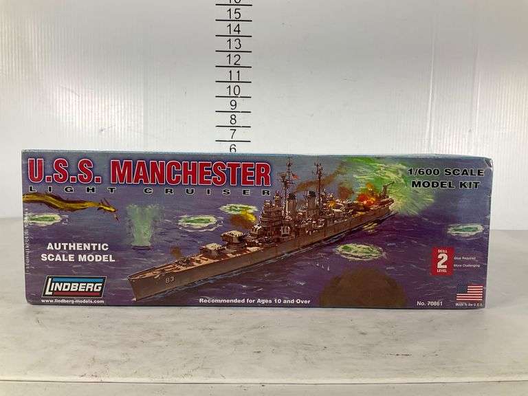 Lindberg U.S.S. Manchester Light Cruiser 1:600 Scale Model Kit - Hash ...