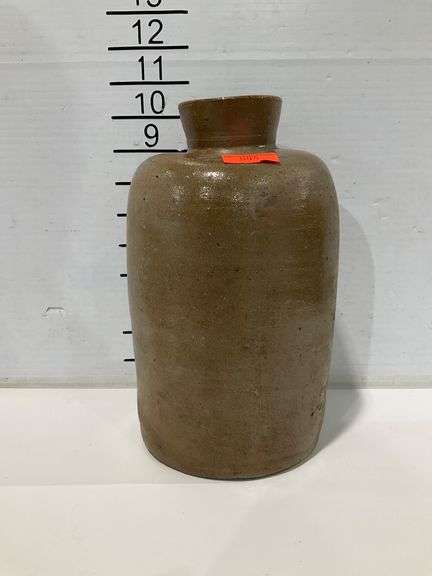 Brown Glazed Ceramic Jar with Narrow Mouth - Hash Auctions