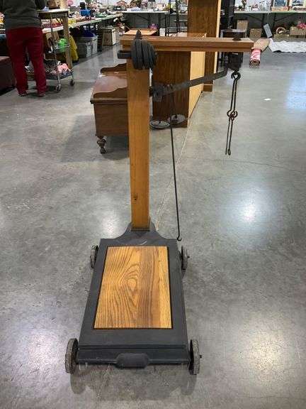 Platform Scale with Metal Weight Mechanism and Wood Elements - Hash ...