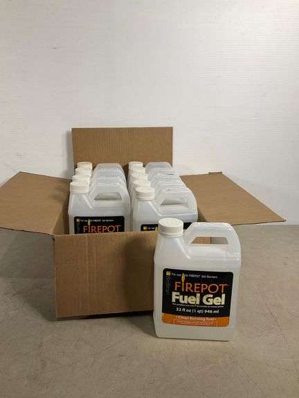 10 Firepot Fuel Gel Bottles, One Partial, 32 fl oz Each - Hash Auctions