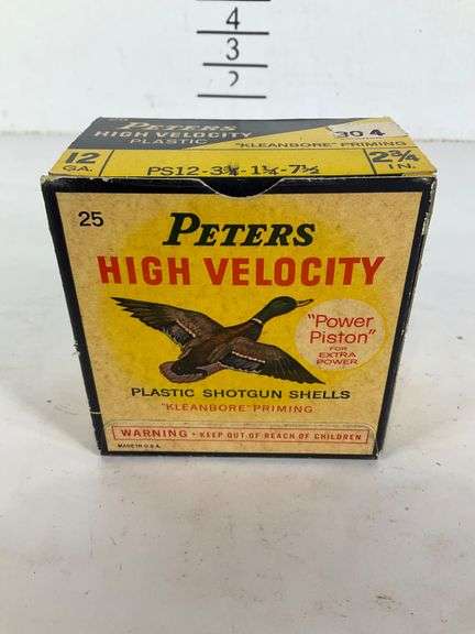 Peters High Velocity 12-Gauge Plastic Shotgun Shells Box with Contents ...