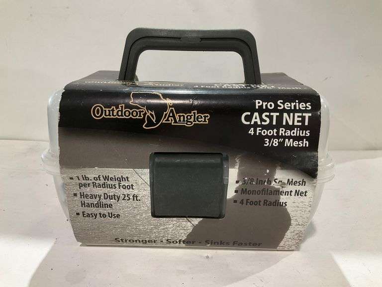 Outdoor Angler Pro Series Cast Net, 4-Foot Radius, 3/8-Inch Mesh - Hash ...
