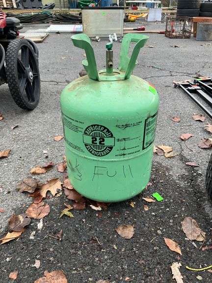 Green Refrigerant Tank Marked 1/3 Full - Hash Auctions