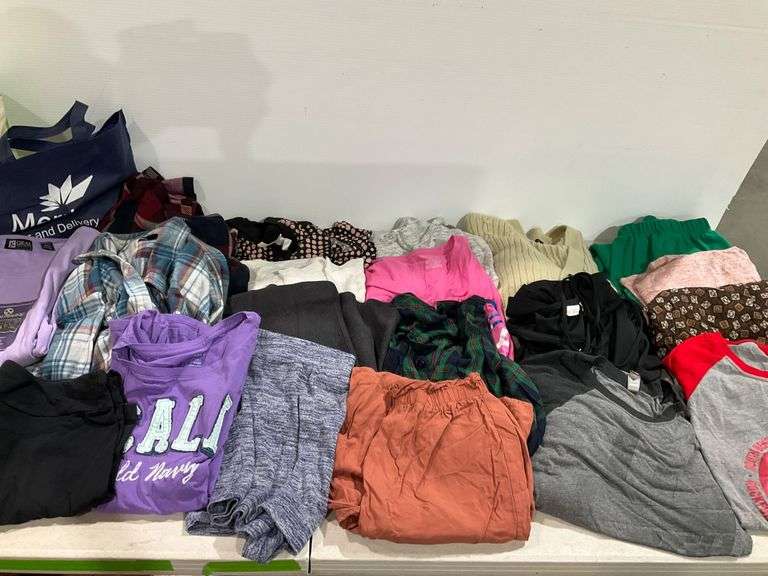 Women’s Clothing Lot Including Activewear, Tops, Dresses, and Sweaters ...