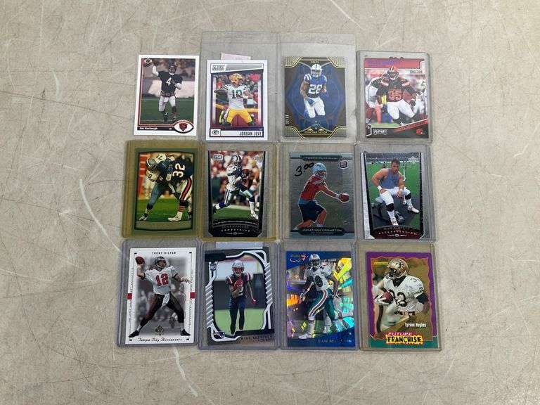 12 Assorted Football Trading Cards Featuring Players and Teams, All ...