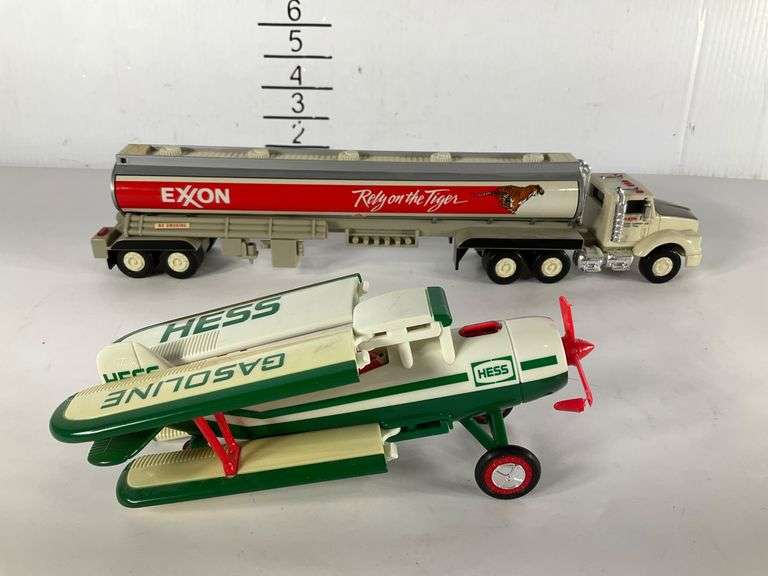 Hess Gasoline Bi-Plane Model and Exxon Tanker Truck - Hash Auctions
